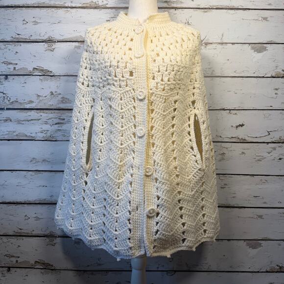 & Other Stories | Sweaters | Handmade Crochet Heirloom Cape Poncho ...